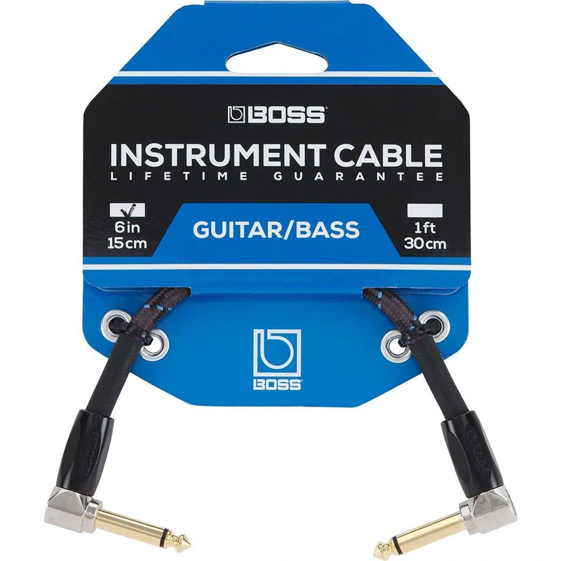 BOSS Patch Cable, 1/4" Right Angle - Drum, Acoustic Guitar, Piano ...